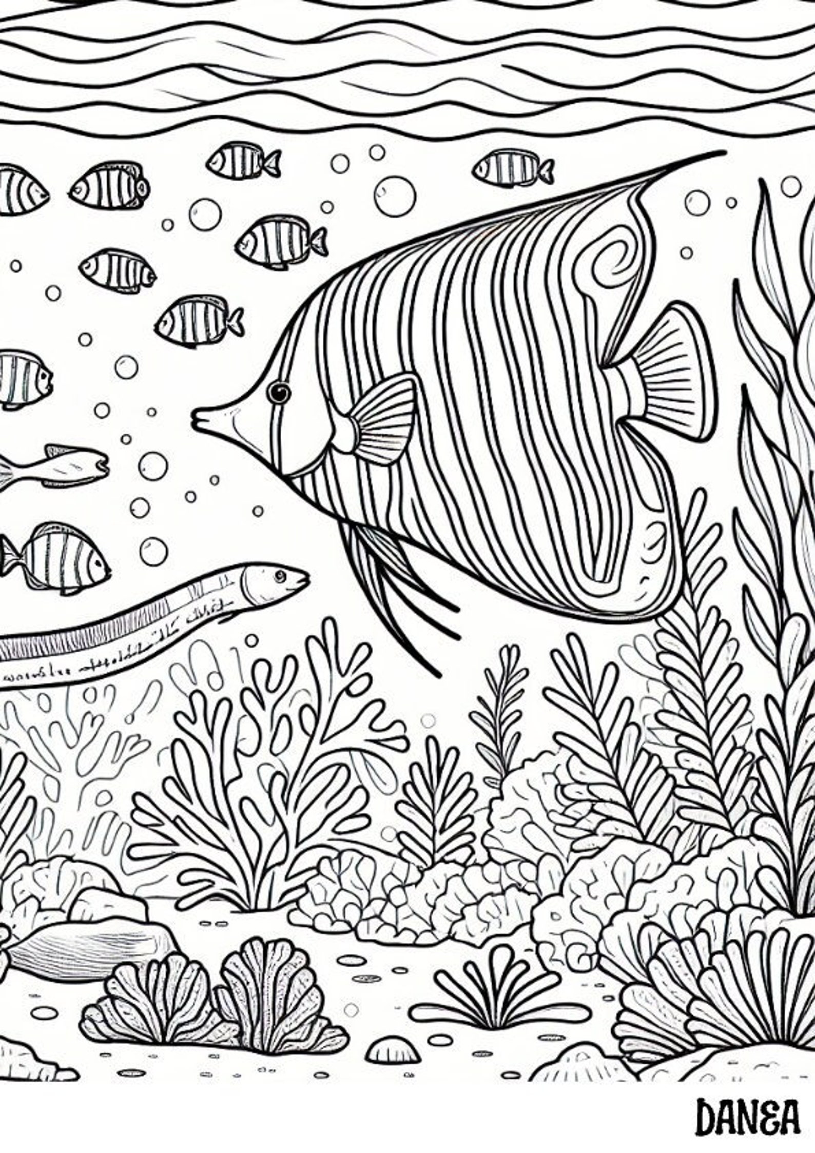 Tropical Fish Coloring Page | Kids Printable Coloring Page | Ocean ...