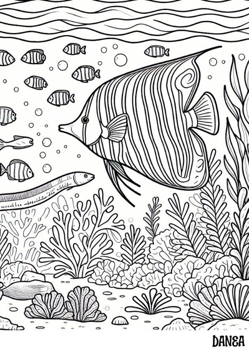 Tropical Fish Coloring Page | Kids Printable Coloring Page | Ocean ...