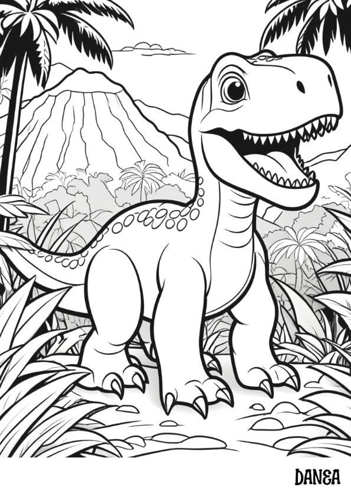 T-rex Printable Coloring Page | Dinosaur Coloring Page | Kids Printable ...
