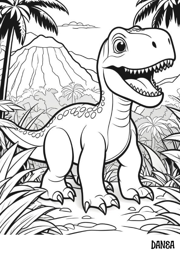 T-rex Printable Coloring Page | Dinosaur Coloring Page | Kids Printable ...