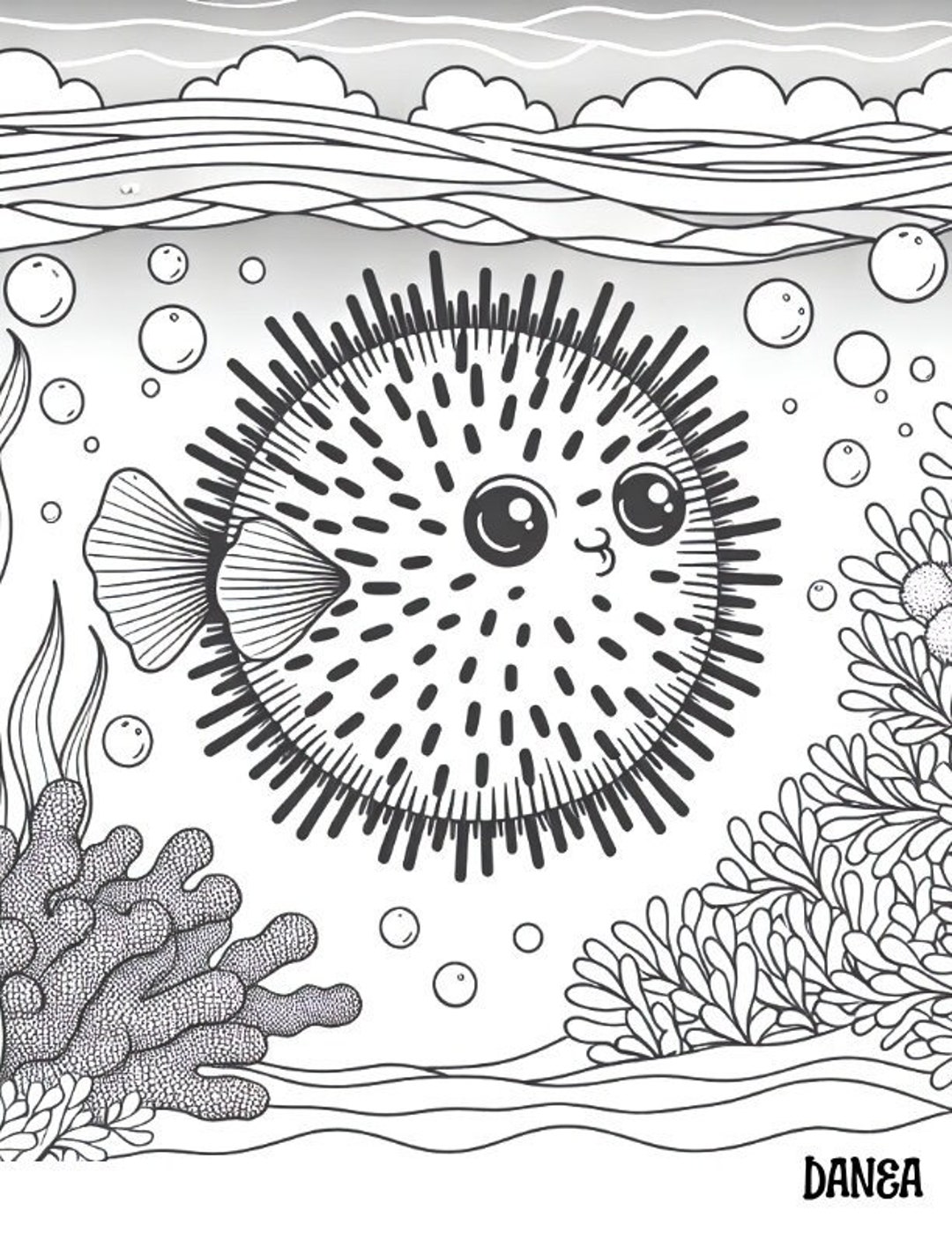 Blowfish Coloring Page Animal Coloring Page Kids Printable Coloring ...