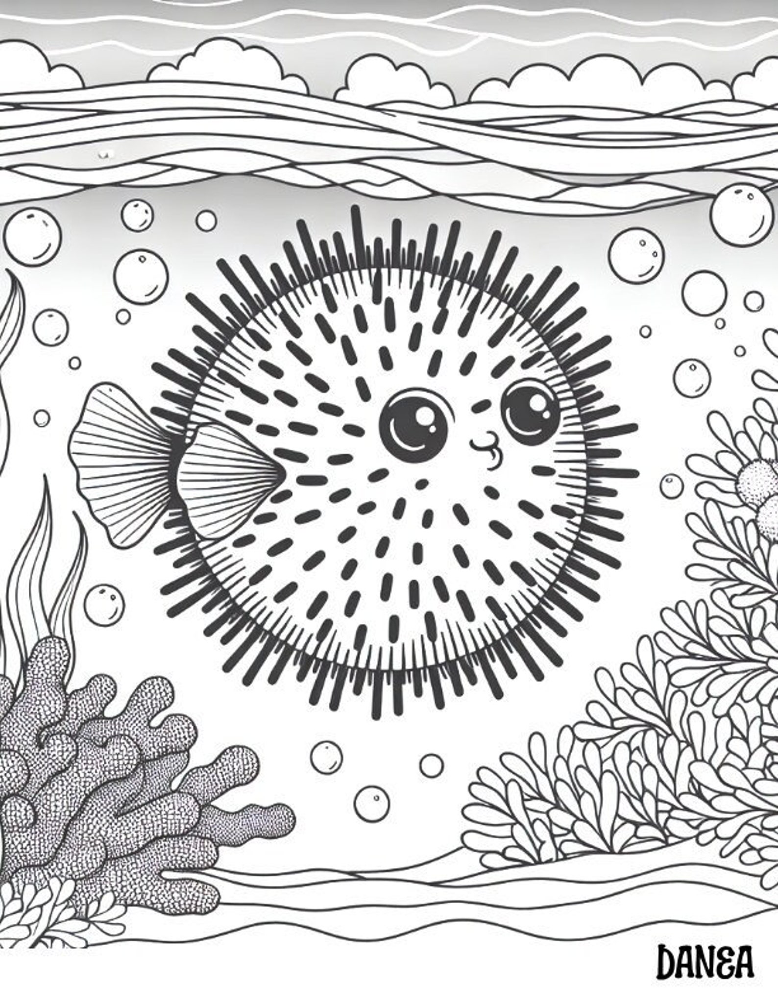 Blowfish Coloring Page | Animal Coloring Page | Kids Printable Coloring ...