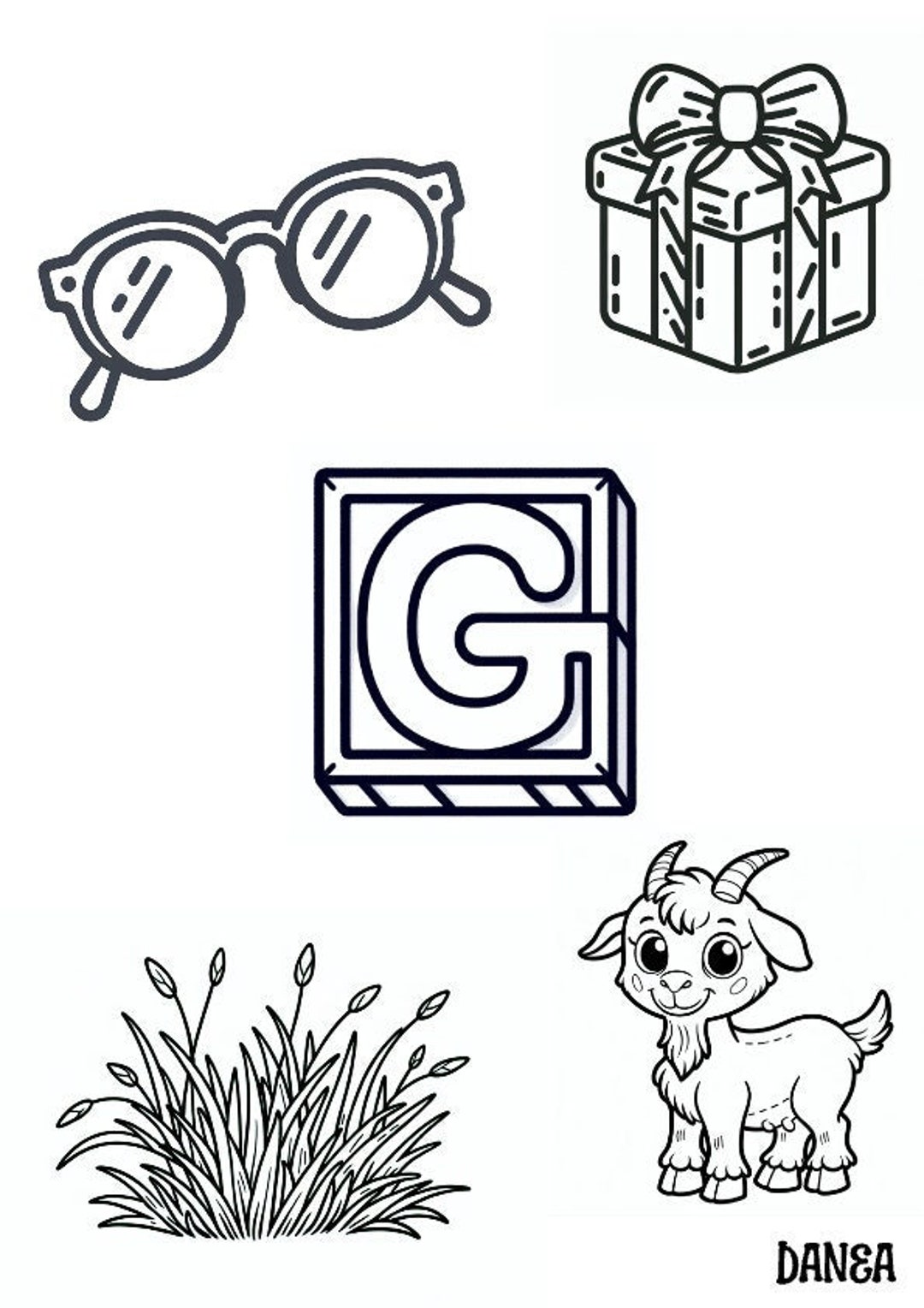 Letter G Coloring Page Learning Abcs Coloring Page Alphabet Printable ...