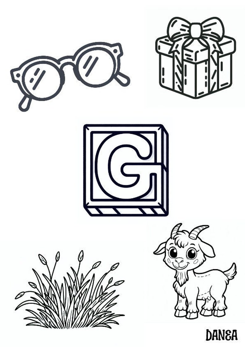 Letter G Coloring Page Learning Abcs Coloring Page Alphabet Printable ...