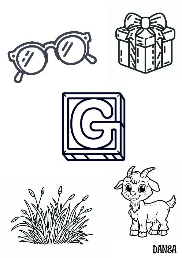 Letter G Coloring Page Learning Abcs Coloring Page Alphabet Printable ...