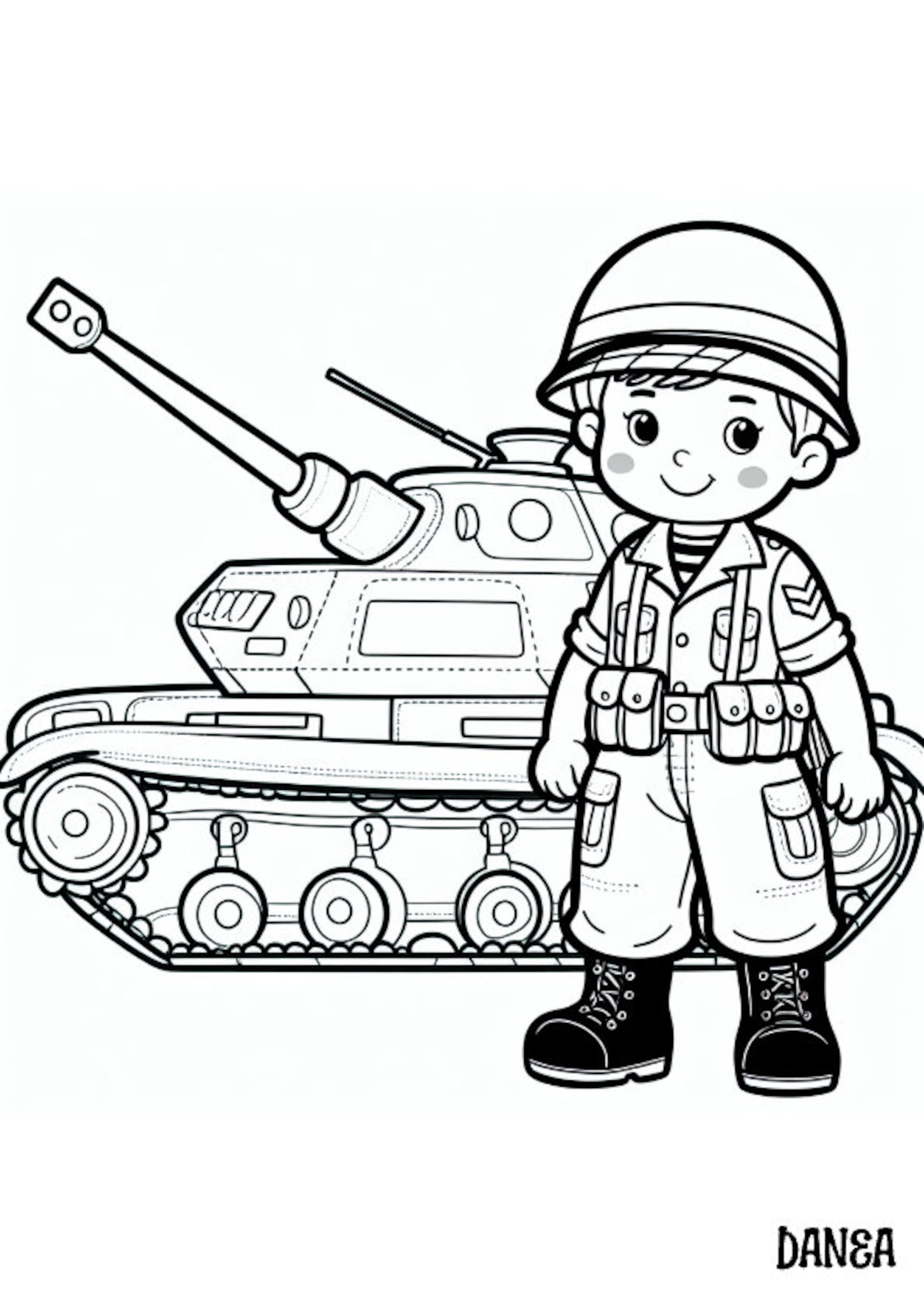 Army Boy Coloring Page | Kids Printable Coloring Page - Etsy
