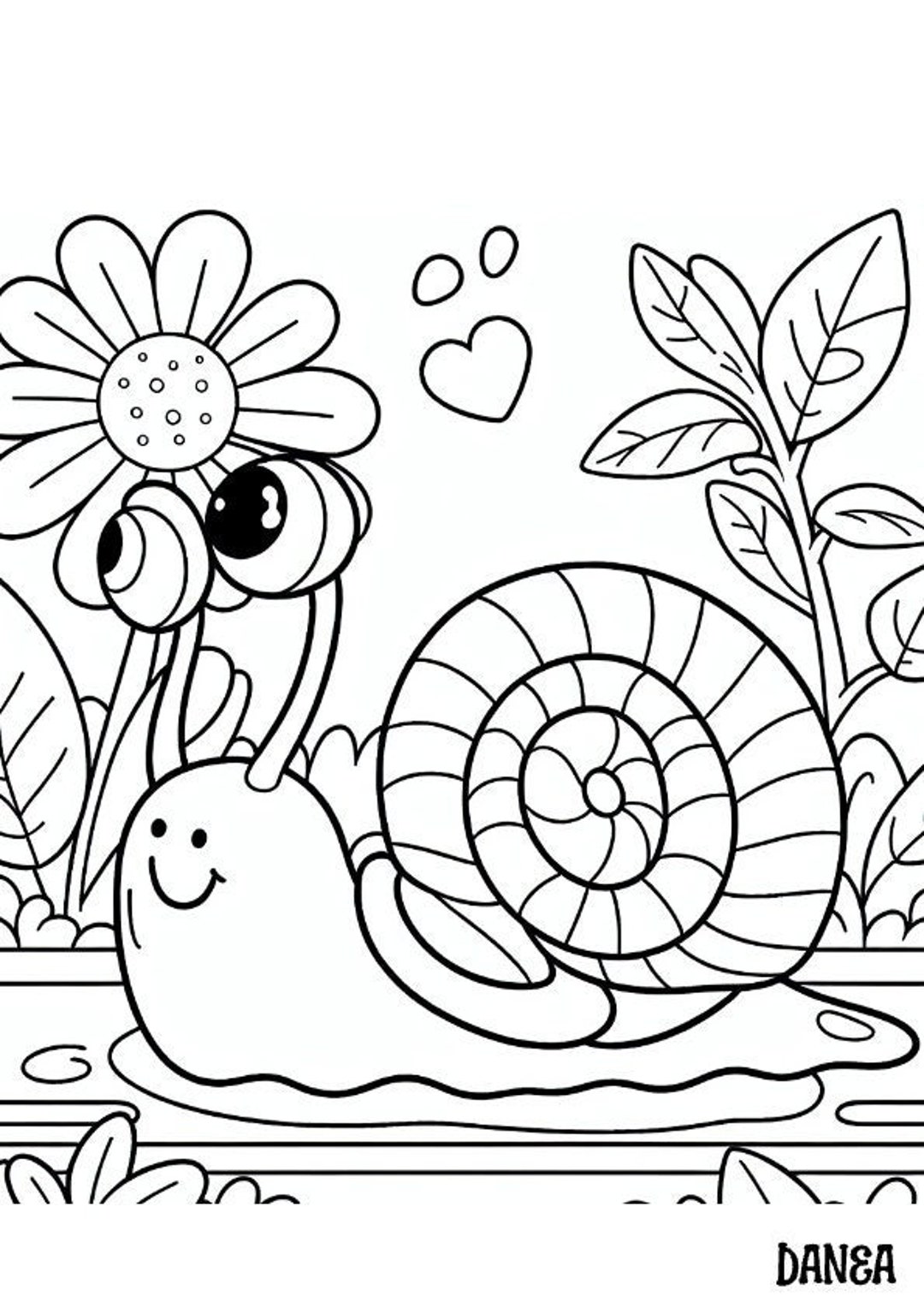 Slow Snail Coloring Page | Kids Printable Coloring Page - Etsy