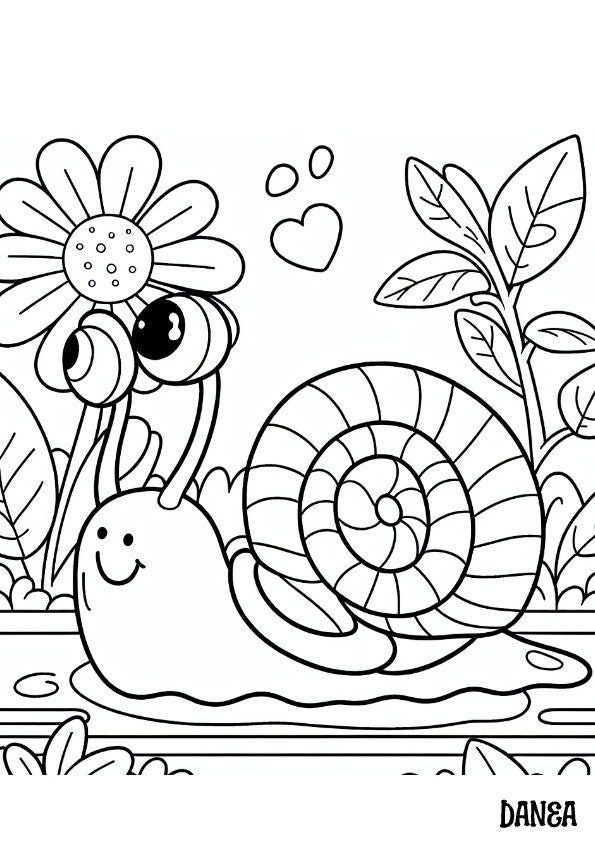 Slow Snail Coloring Page | Kids Printable Coloring Page - Etsy