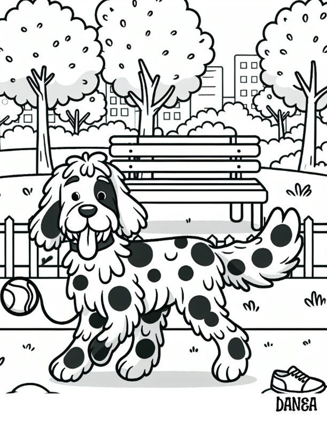 Playful Labradoodle Coloring Page | Kids Printable Coloring Page - Etsy
