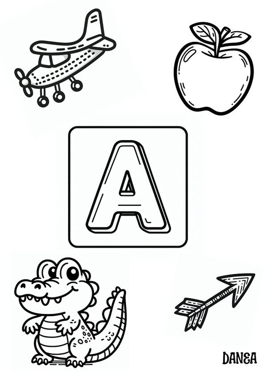 Letter A Coloring Page Learning Abcs Coloring Page Alphabet Printable ...
