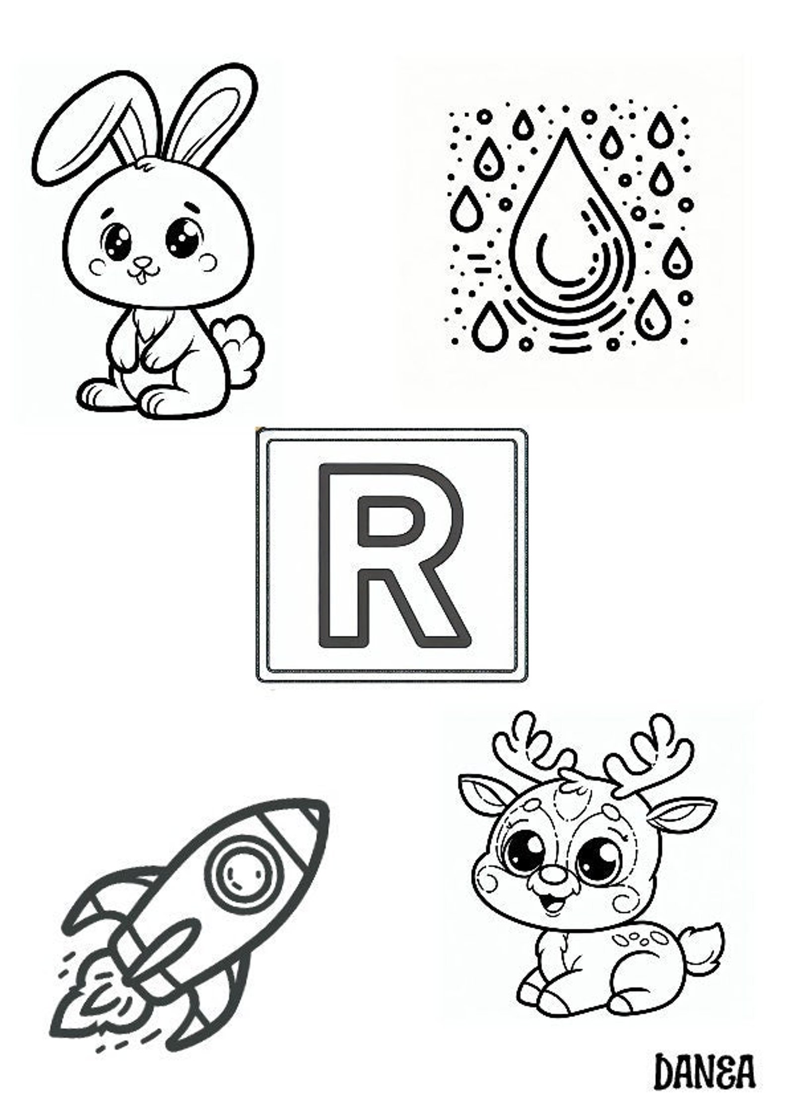 Letter R Coloring Page Learning Abcs Coloring Page Alphabet Printable ...