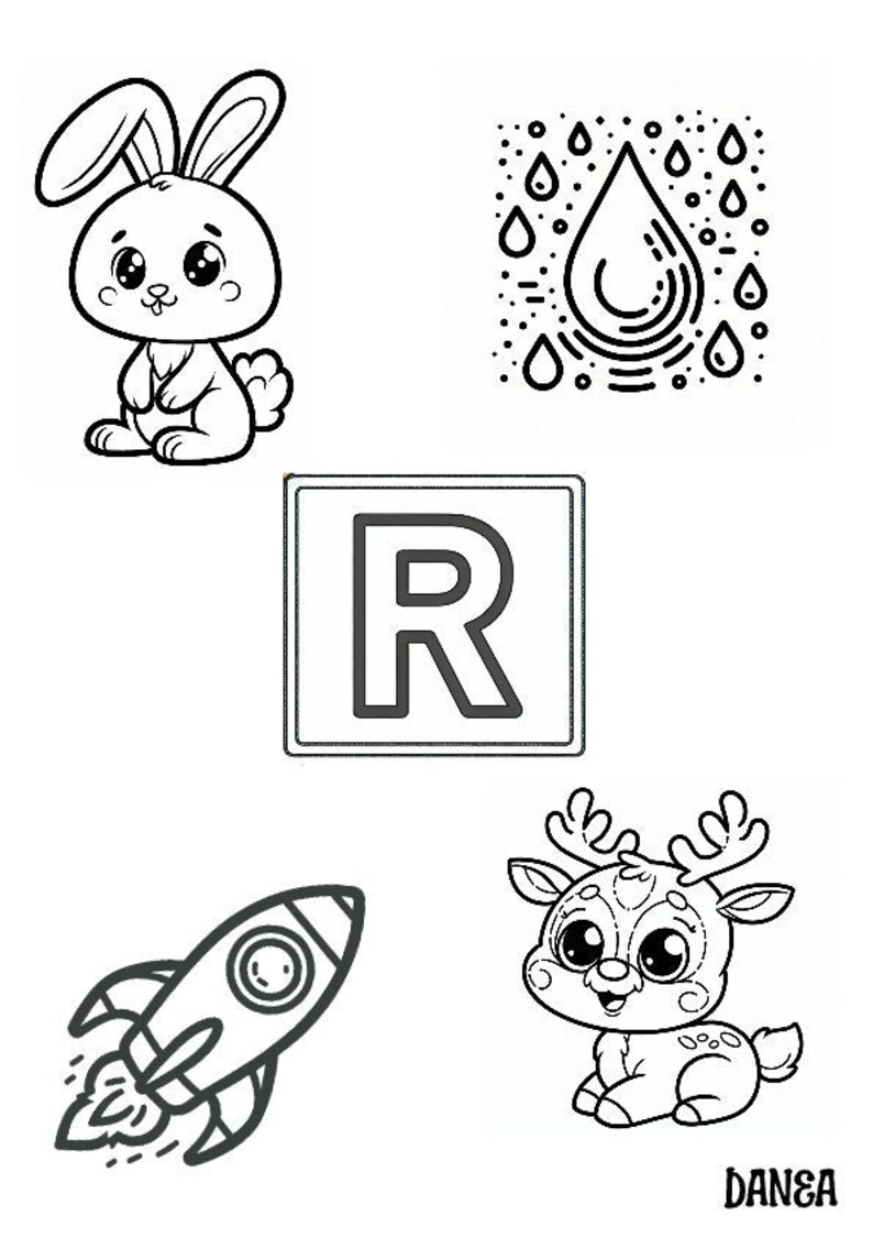 Letter R Coloring Page Learning Abcs Coloring Page Alphabet Printable ...