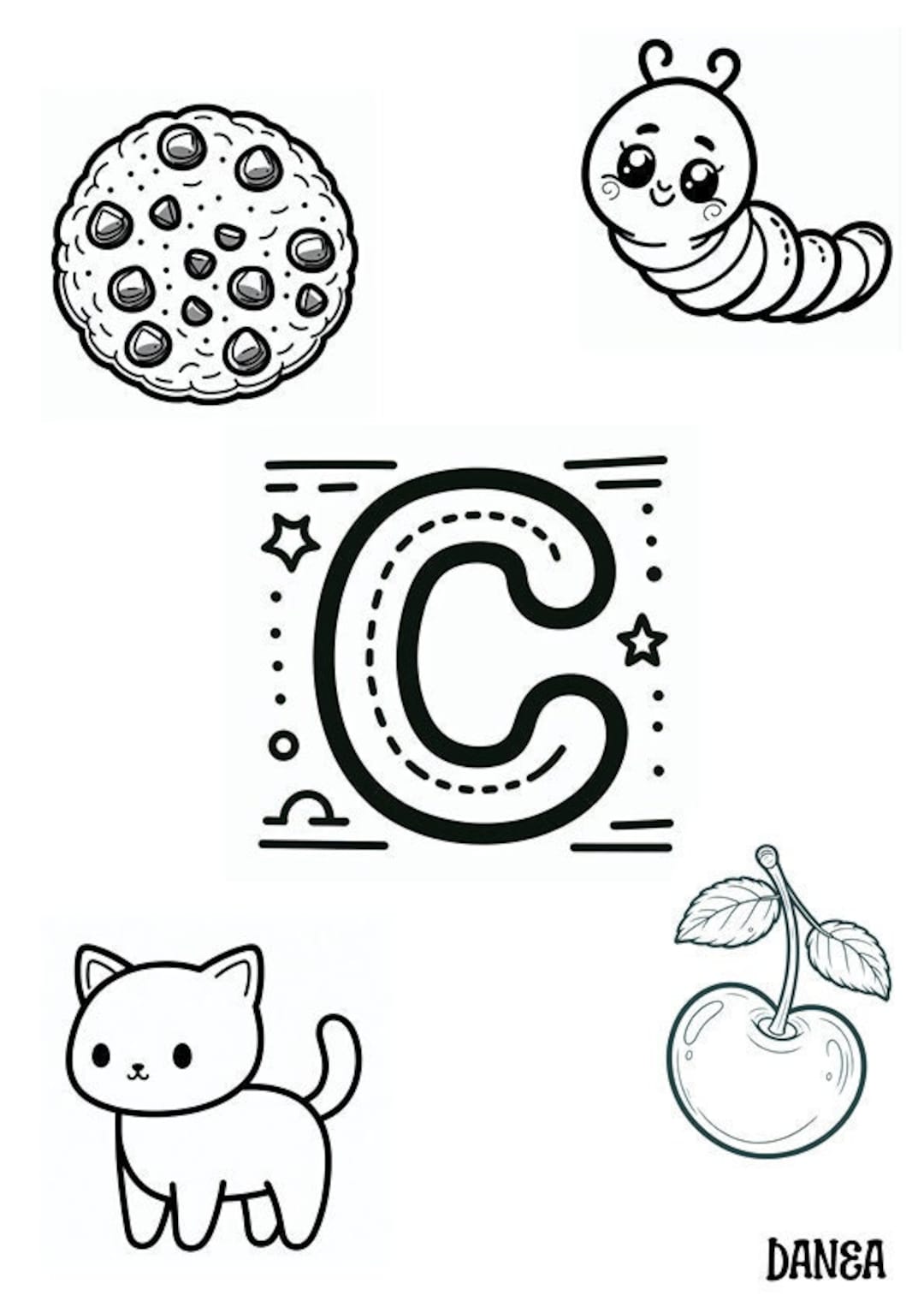 Letter C Coloring Page Learning Abcs Coloring Page Alphabet Printable ...