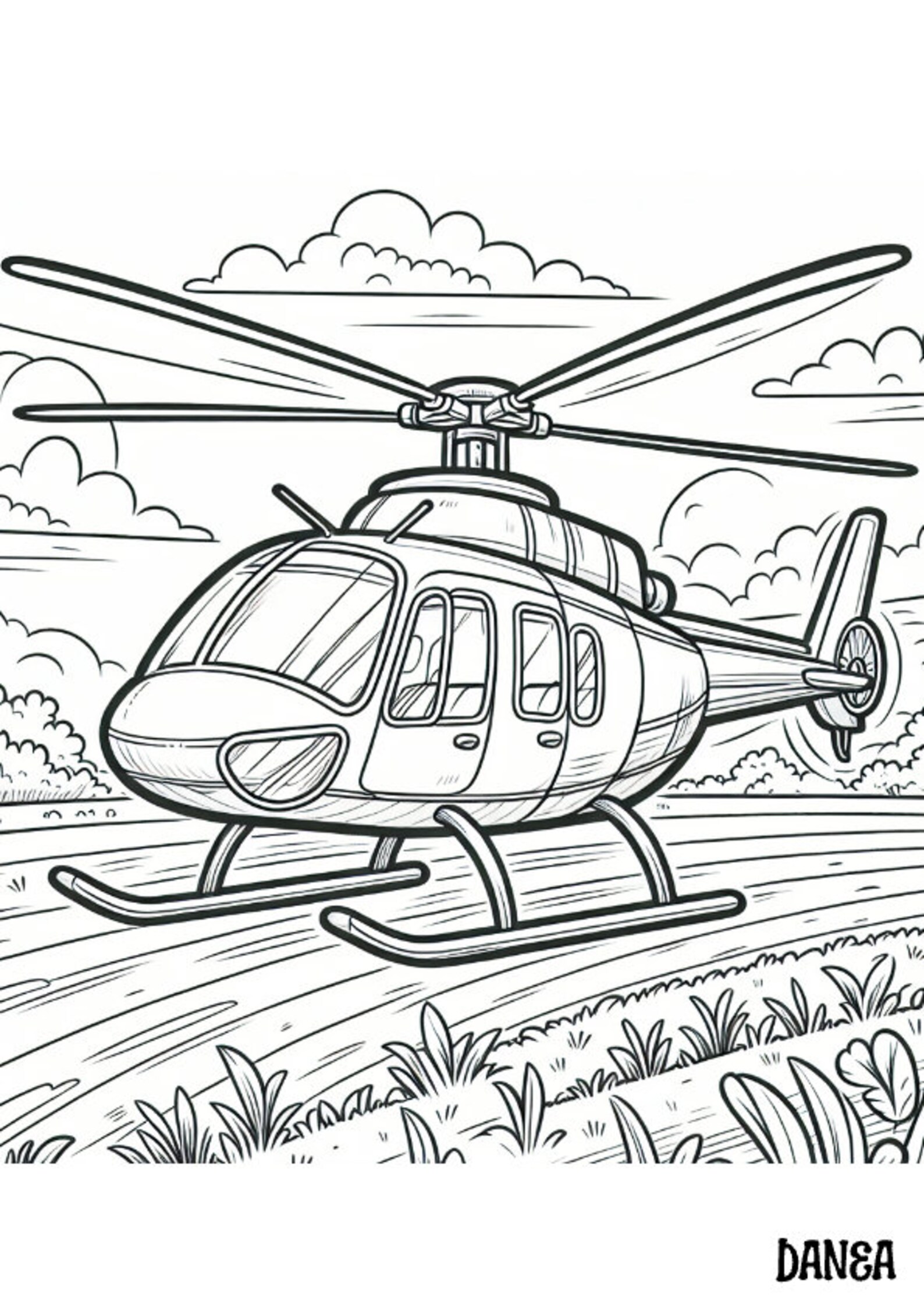 Helicopter Coloring Page | Kids Printable Coloring Page - Etsy Canada