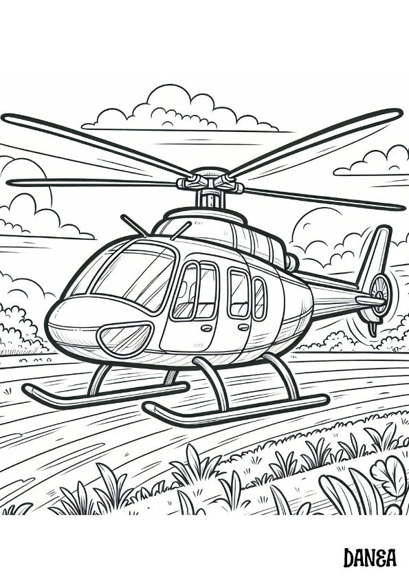 Helicopter Coloring Page | Kids Printable Coloring Page - Etsy