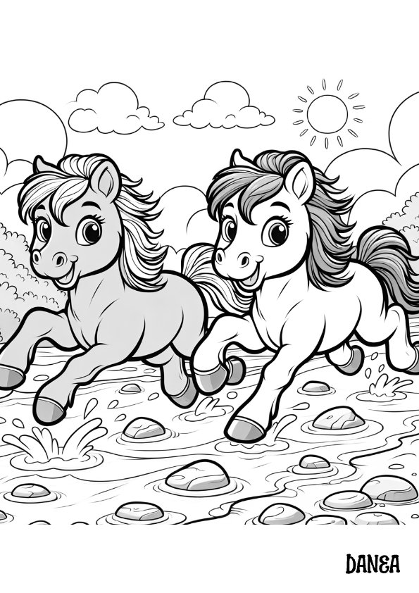 Wild Horses Coloring Page | Horse Printable Coloring Page | Kids ...