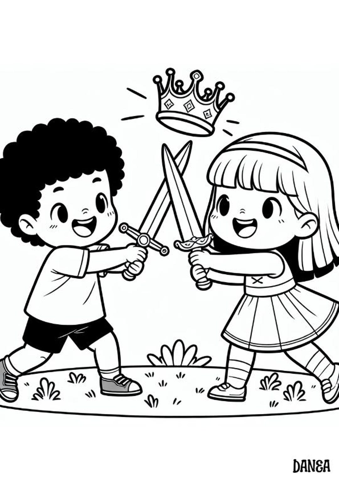 Sword Fight Coloring Page | Kids Coloring Page | Kids Sword Fight ...