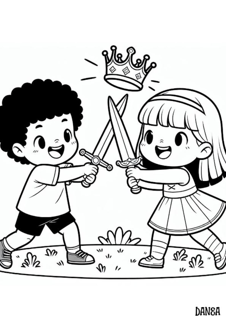 Sword Fight Coloring Page | Kids Coloring Page | Kids Sword Fight ...