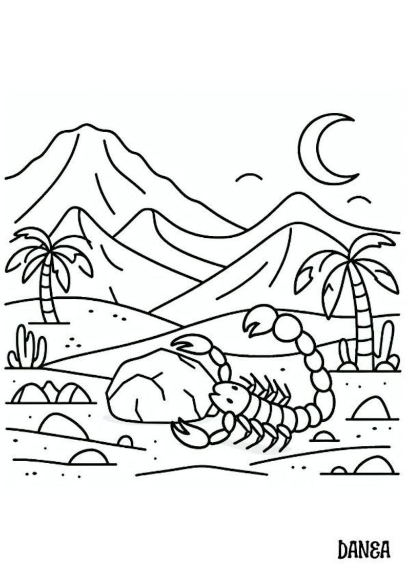 Scorpion Coloring Page | Kids Printable Coloring Page - Etsy