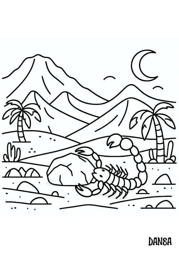 Scorpion Coloring Page | Kids Printable Coloring Page - Etsy