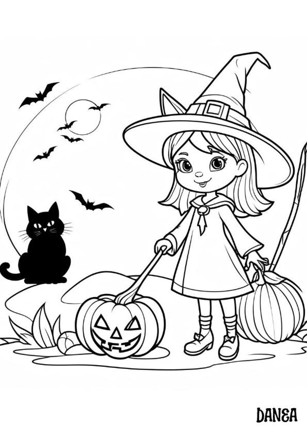 Halloween Witch Coloring Page Halloween Printable Coloring Page ...