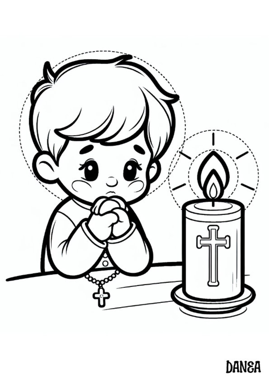 Praying Boy Coloring Page | Jesus Coloring Page | Little Boy Praying ...