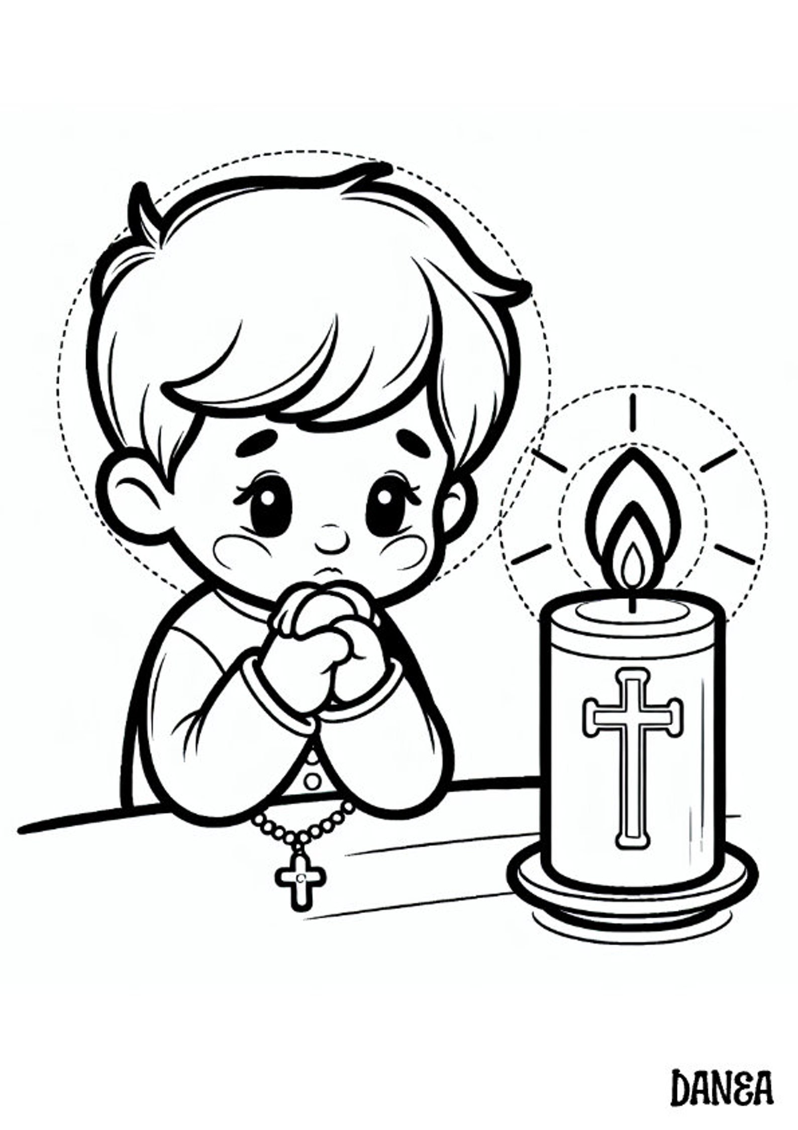 Praying Boy Coloring Page | Jesus Coloring Page | Little Boy Praying ...
