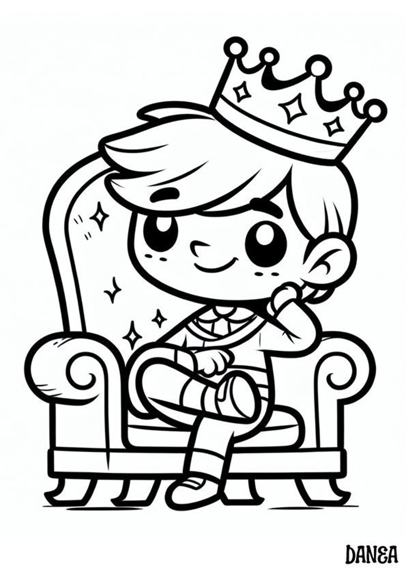 Young Prince Coloring Page | Prince Printable Coloring Page | Kids ...
