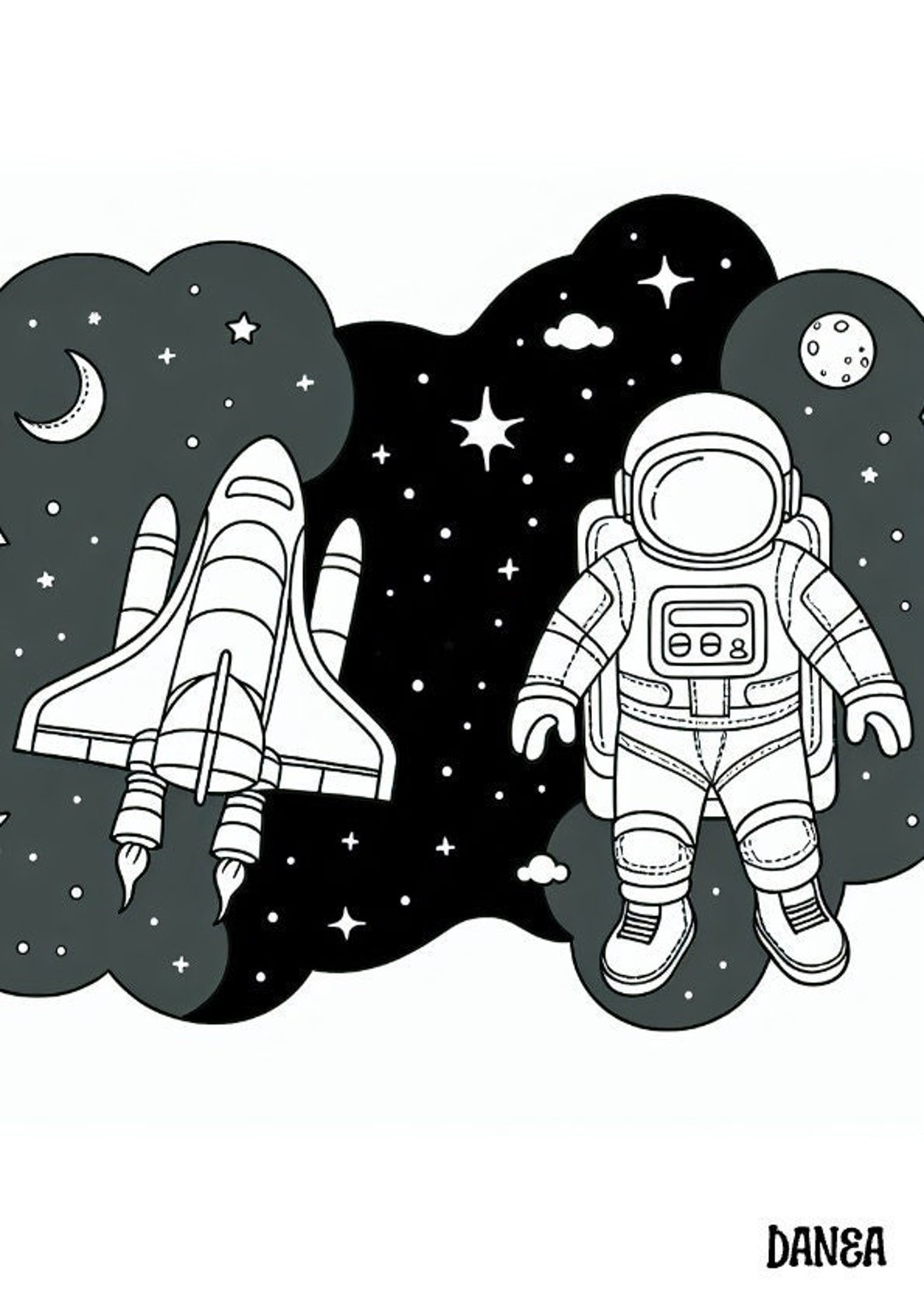 Astronaut Coloring Page Kids Printable Coloring Page - Etsy