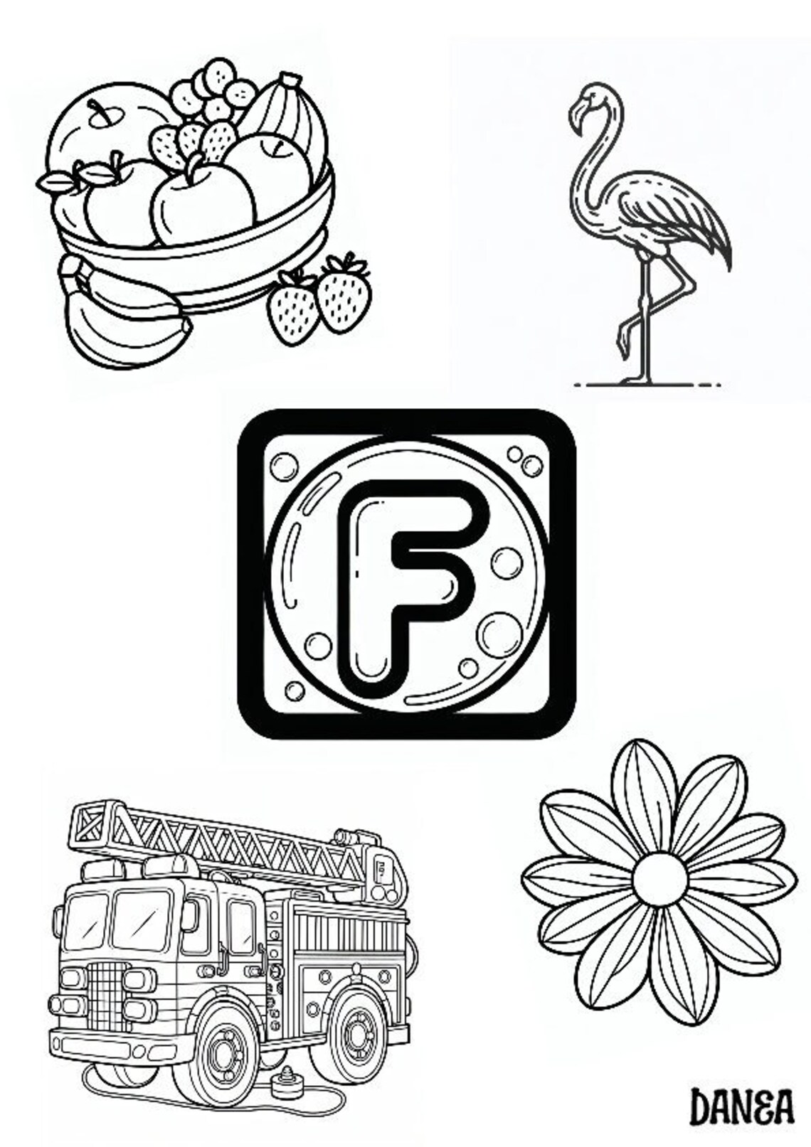 Letter F Coloring Page Learning the Abcs Coloring Page Alphabet ...