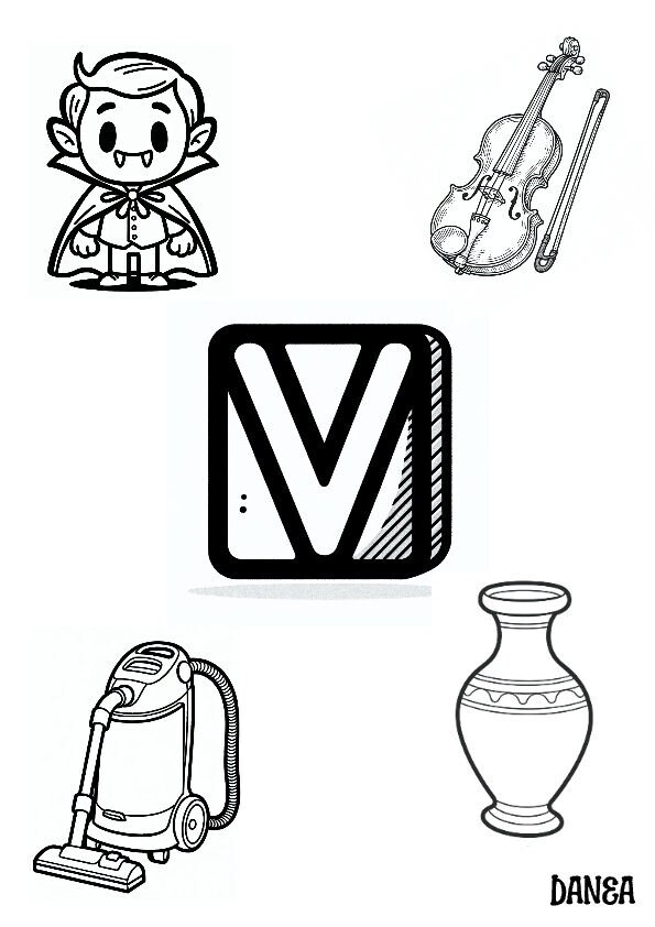 Letter V Coloring Page Learning Abcs Coloring Page Alphabet Coloring ...