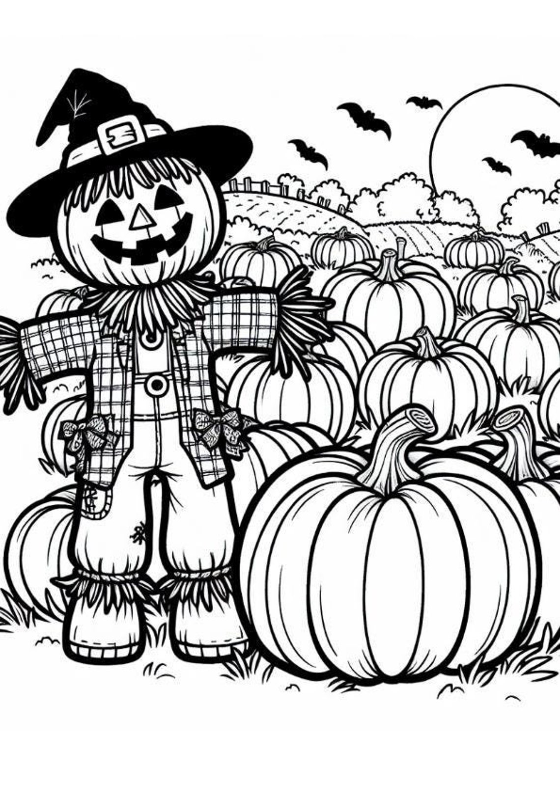 Scarecrow Coloring Page Halloween Printable Coloring Page Halloween ...