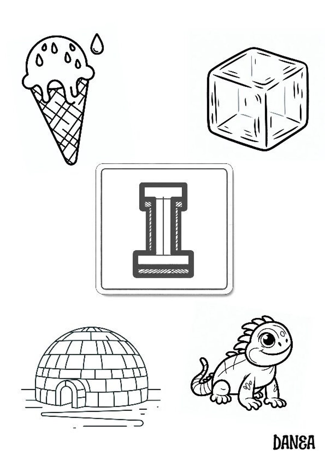 Letter I Coloring Page Learning Abcs Coloring Page Alphabet Printable ...
