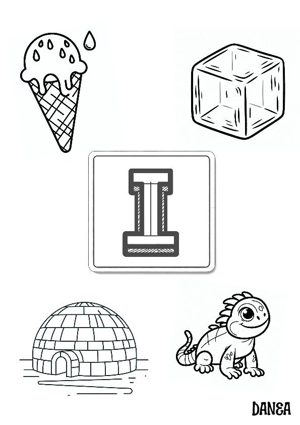 Letter I Coloring Page Learning Abcs Coloring Page Alphabet Printable ...