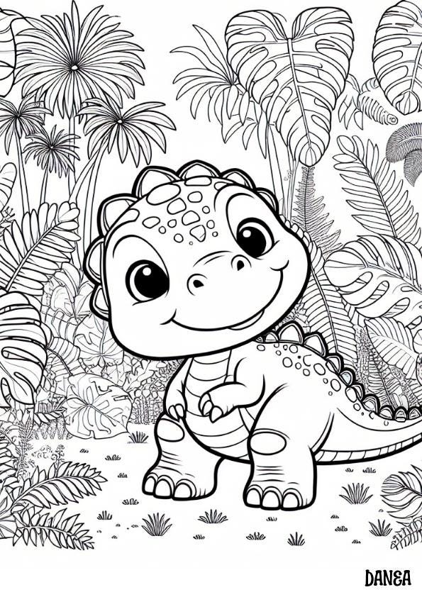 Dinosaur Coloring Page | Kids Printable Coloring Page - Etsy Canada