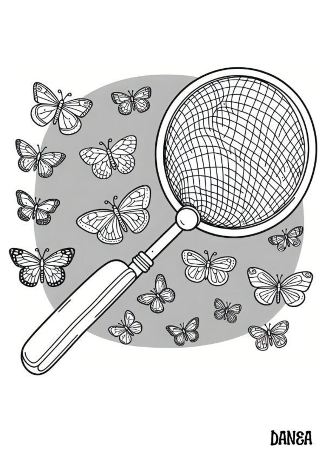 Catching Butterflies Coloring Page | Kids Printable Coloring Page - Etsy