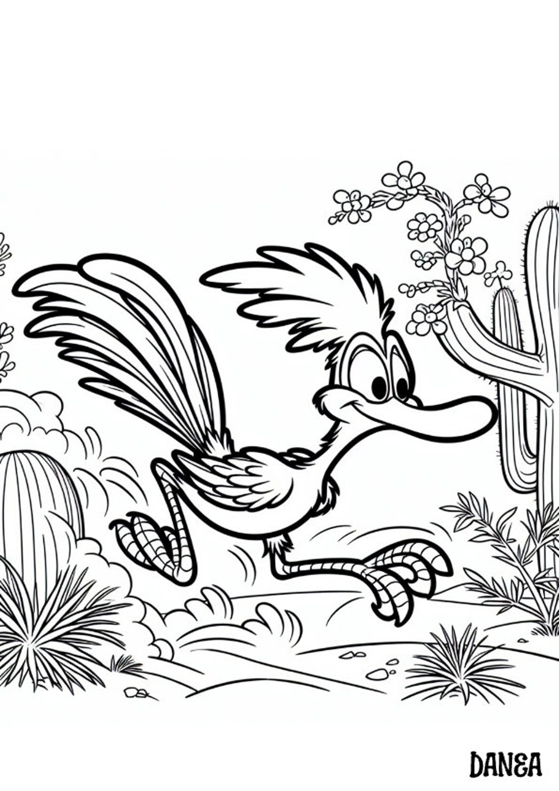 Roadrunner Coloring Page | Kids Printable Coloring Page - Etsy