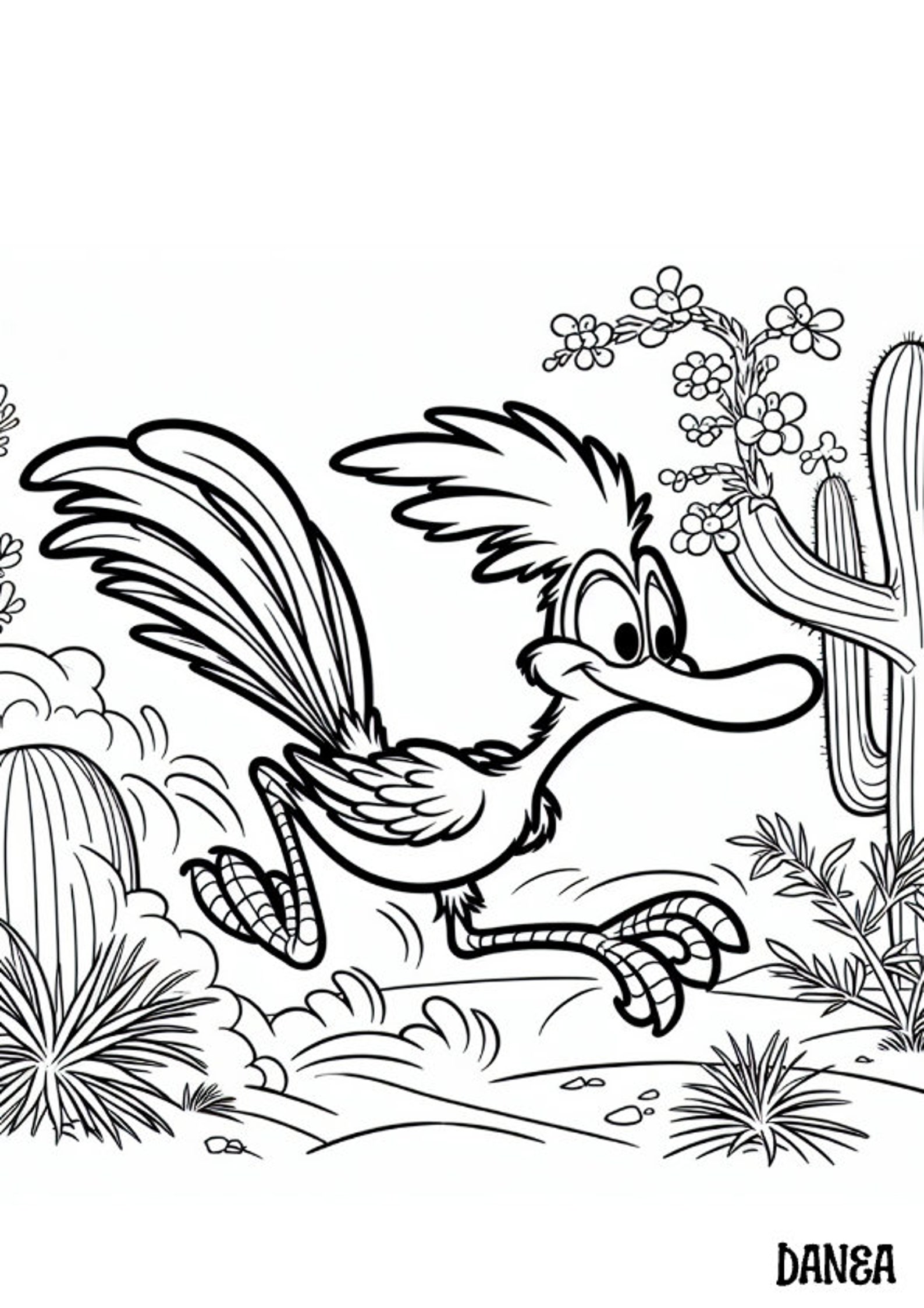 Roadrunner Coloring Page | Kids Printable Coloring Page - Etsy