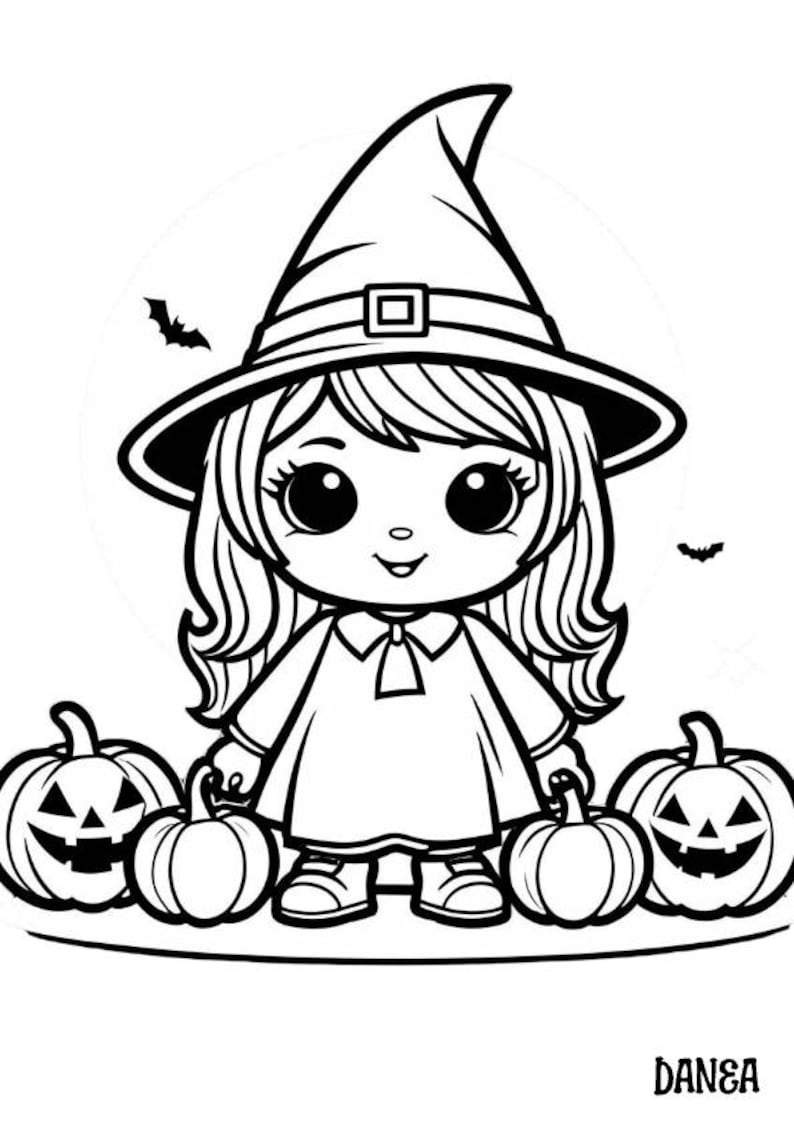 Halloween Witch Coloring Page Halloween Printable Coloring Page ...