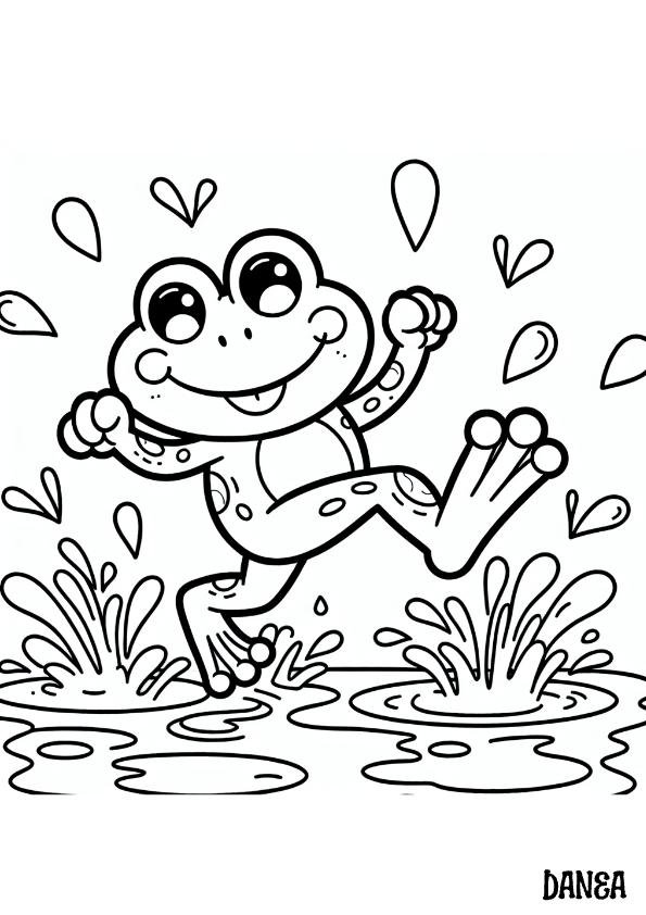 Dancing Frog Coloring Page | Frog Printable Coloring Page | Kids ...