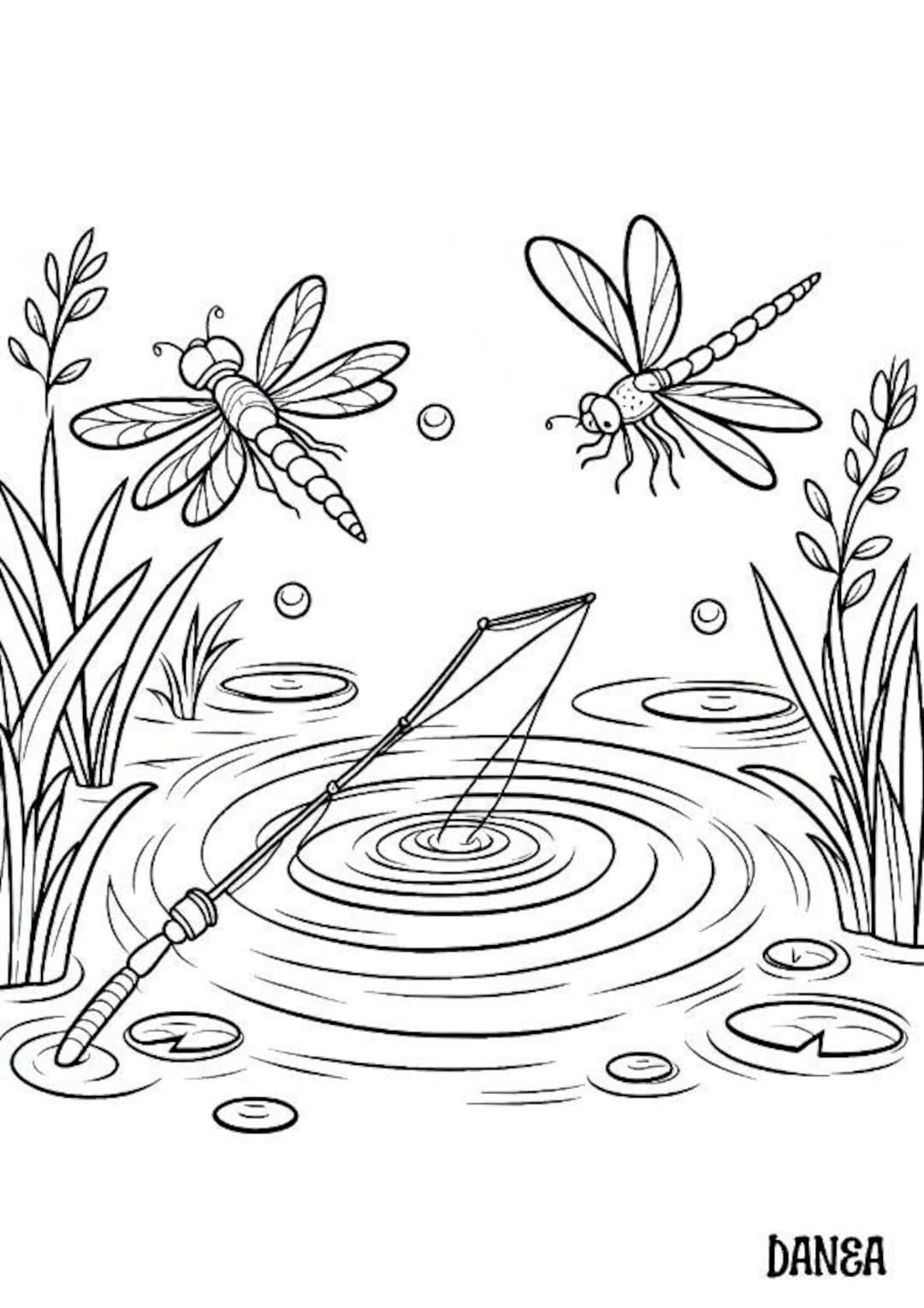 Dragonfly Coloring Page | Kids Printable Coloring Page - Etsy