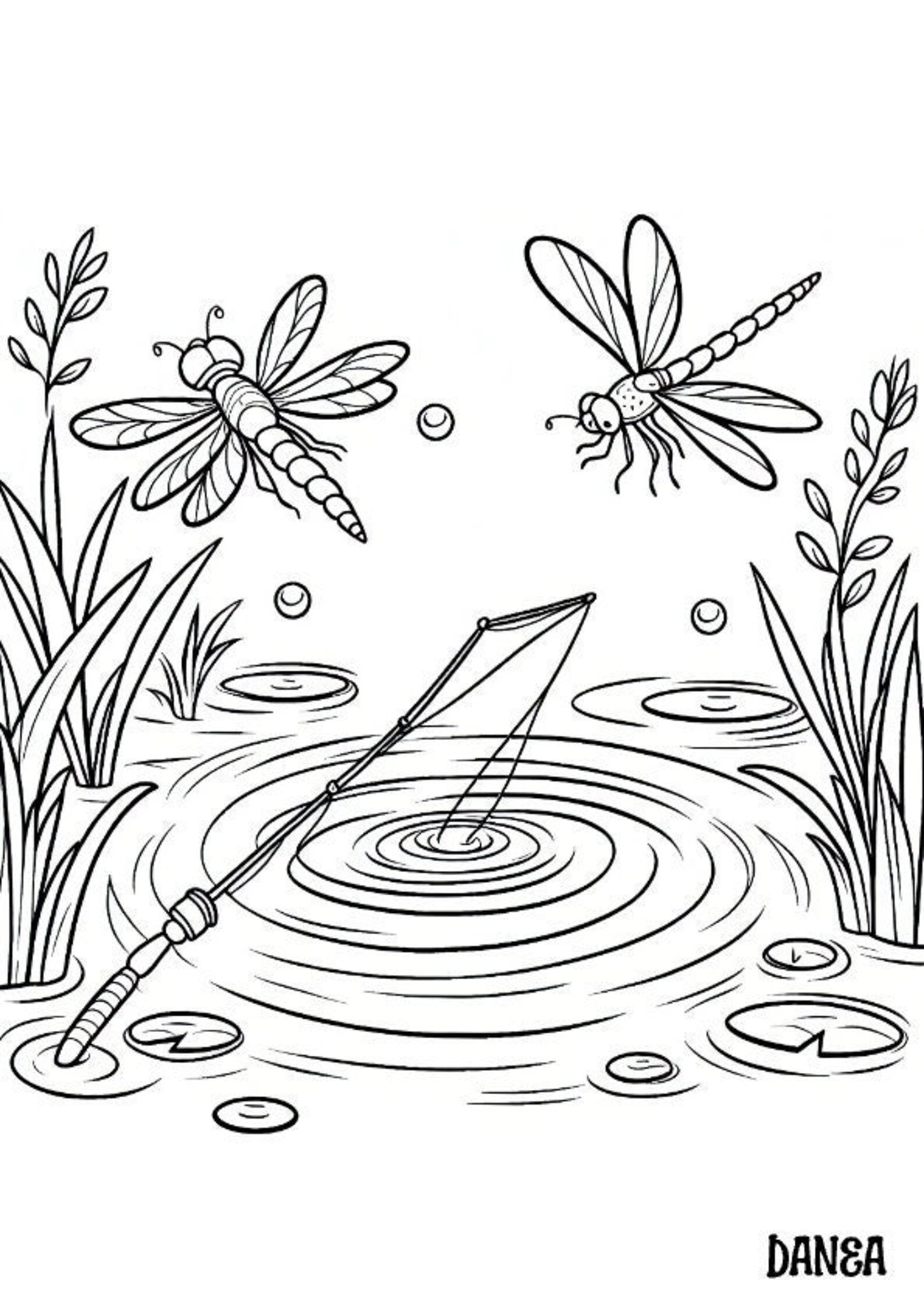 Dragonfly Coloring Page | Kids Printable Coloring Page - Etsy