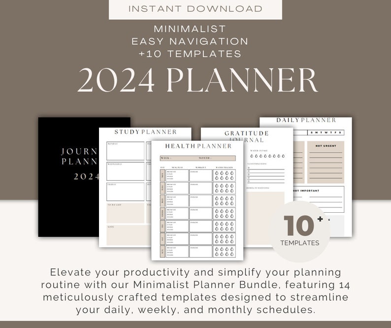 Digital Planner 2024 Daily Planner, Weekly Planner, Monthly Planner ...