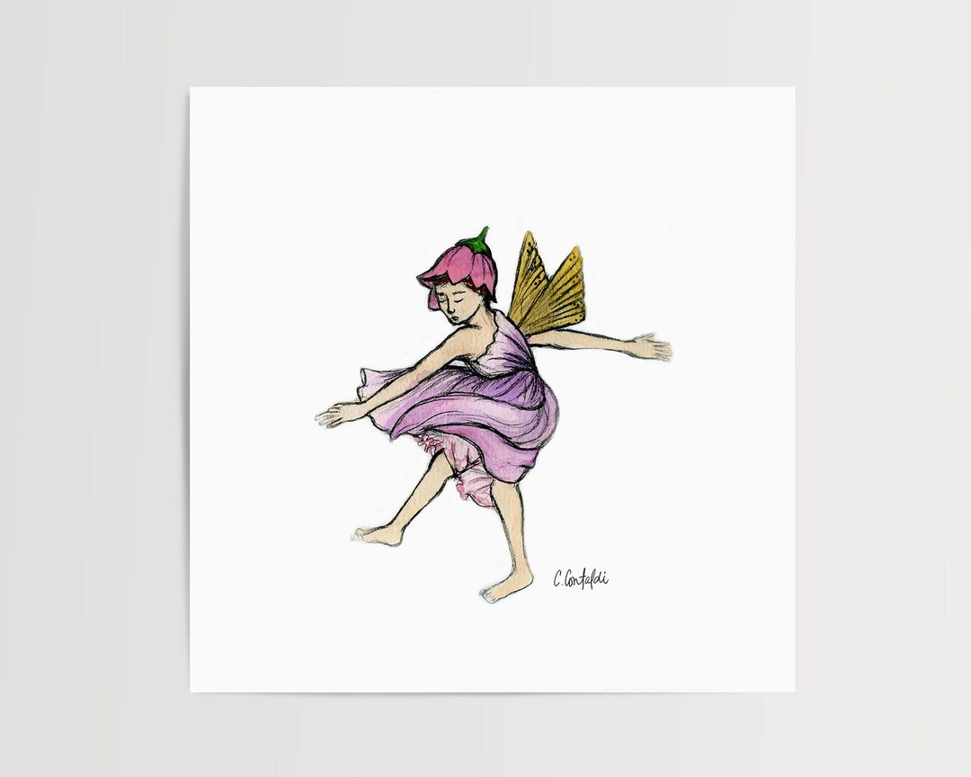 Dancing Fairy: Color Fine Art Print (unframed), Whimsical Wall Art ...