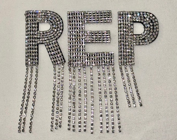 Rep Era Inspired Jeweled Silver Rhinestone Lettering for DIY Outfits - Etsy