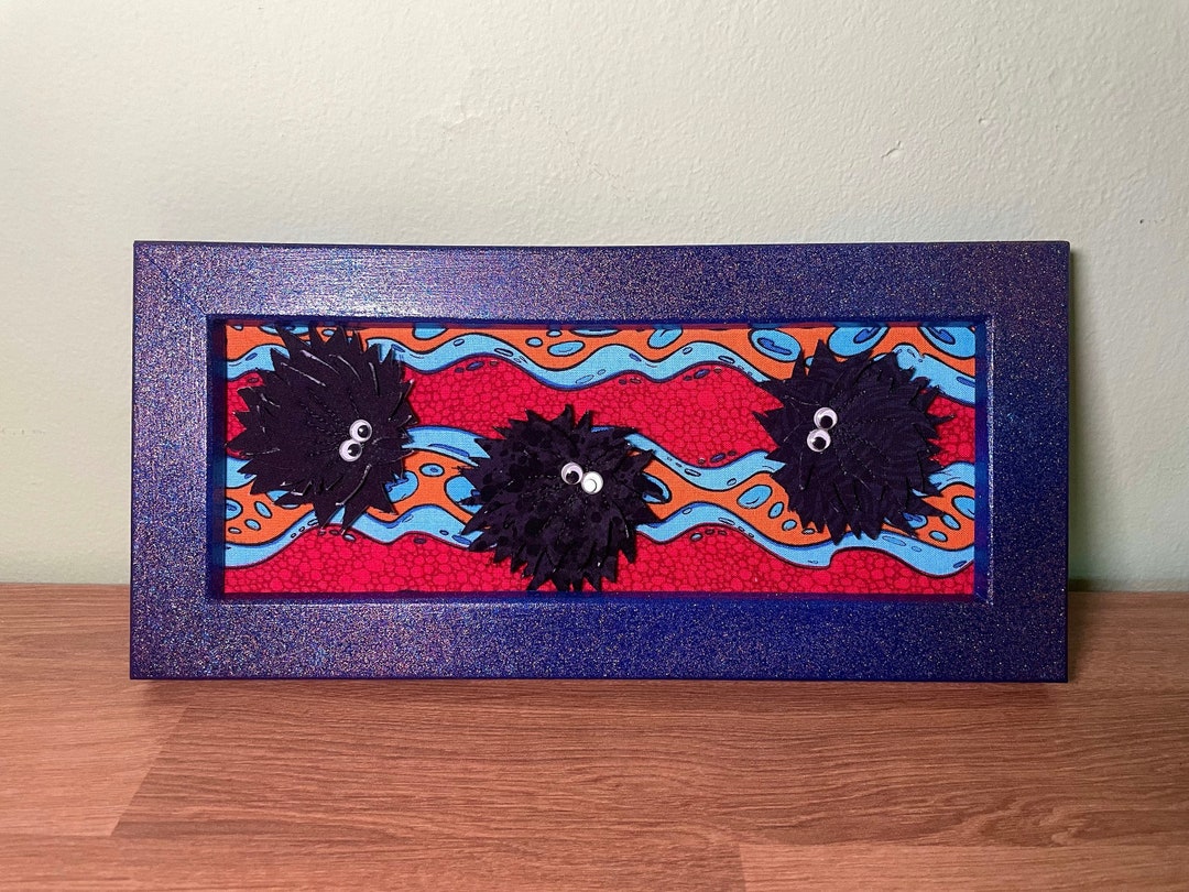 Whimsical Soot Sprites Fabric Painting – Studio Ghibli Inspired Wall ...