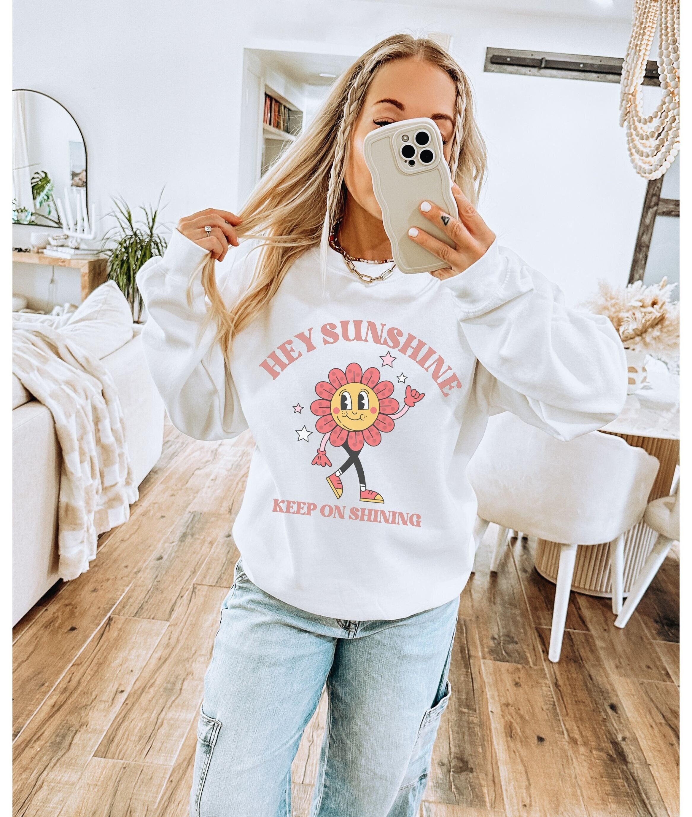 Hey Sunshine Keep on Shining PNG Groovy Retro Design Trendy PNG Retro ...