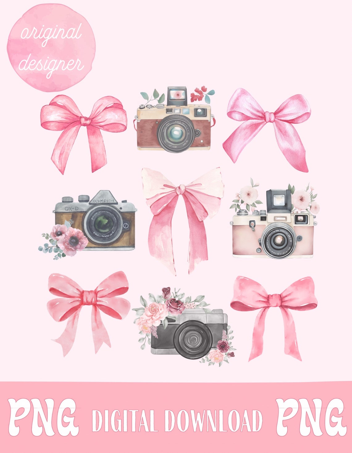 Bows and Cameras Png Photography Era PNG Boho Sublimation Png ...