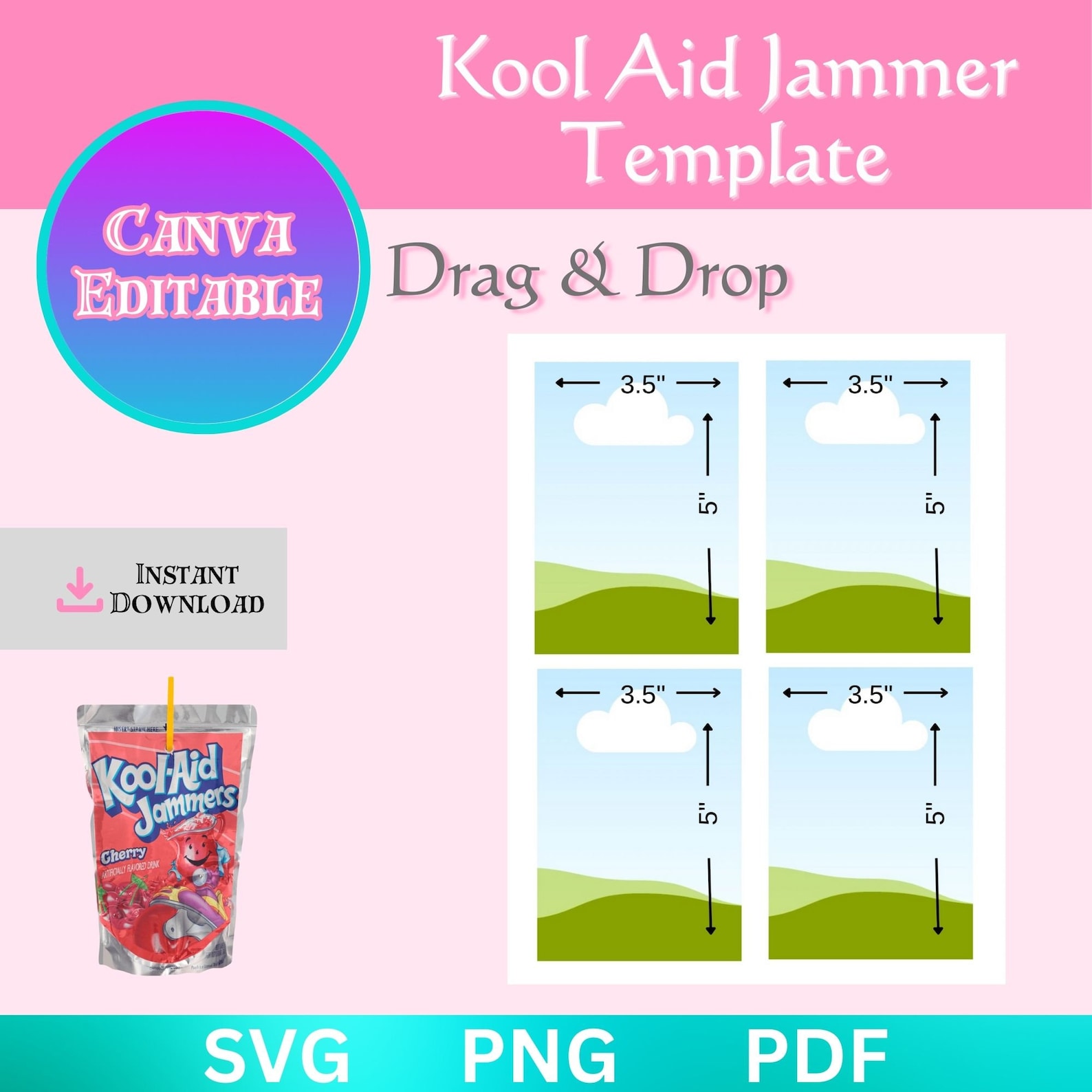 Kool Aid Jammer Template - Kool Aid Template, Kool Aid Bag, Juice Pouch ...