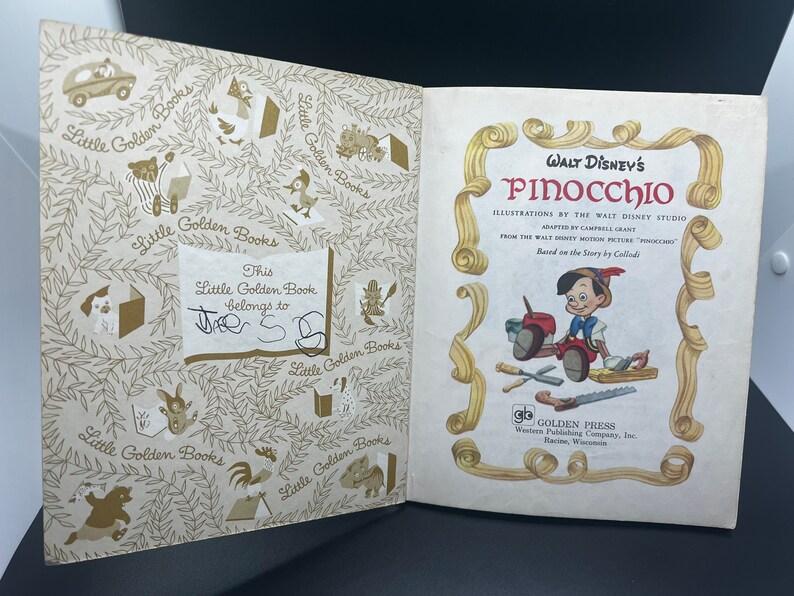 Walt Disney's Pinocchio A Little Golden Book 1980 Vintage Book - Etsy